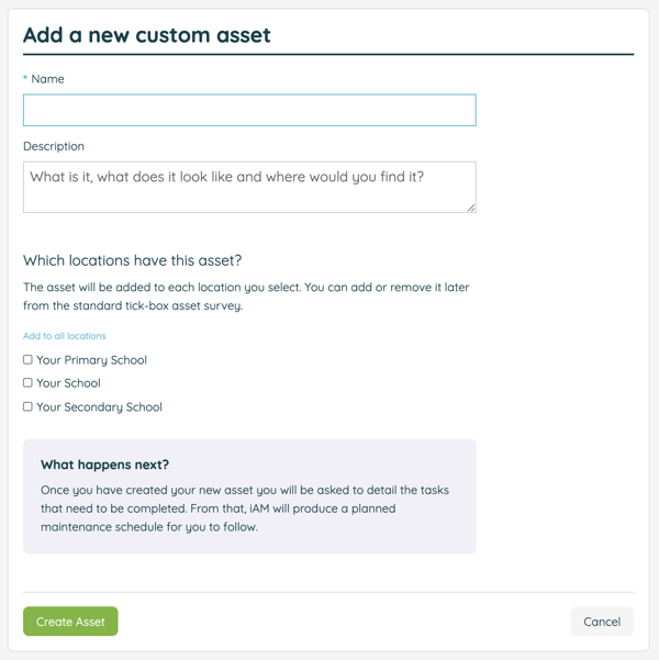 How Can I Add A Custom Asset Or A Custom Task